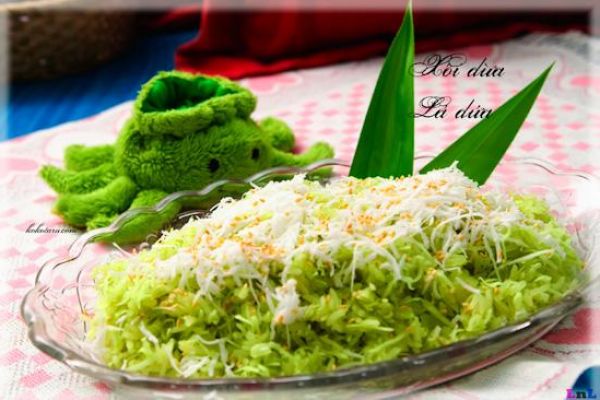 Coconut pandan sticky rice recipe - Vietnamese Recipes - Vietnam Cuisine